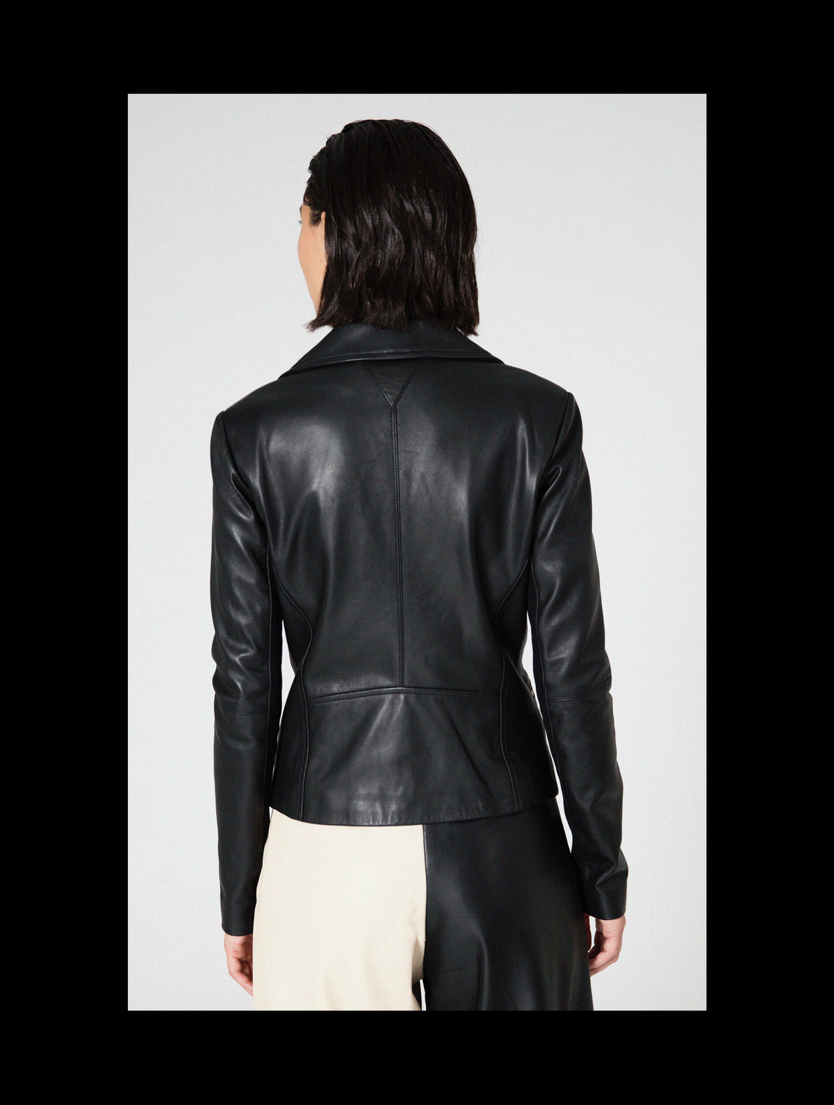 Dallas Smooth Leather Jacket Black | Jackets | VEDA